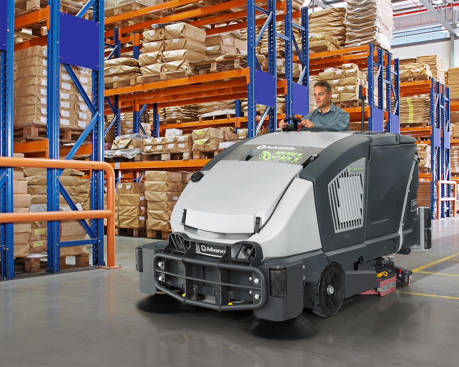 Advance CS7000 combination sweeper-scrubber fuel cell unit | Rental ...