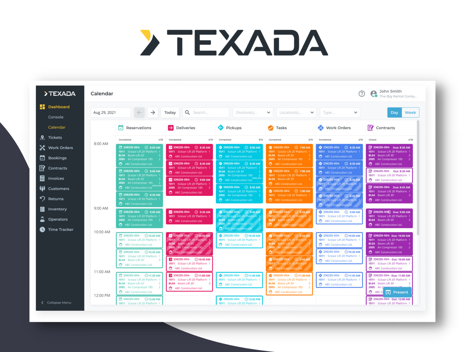 Texada's Dashboard Calendar Brings Schedule to Life | Rental Equipment Register