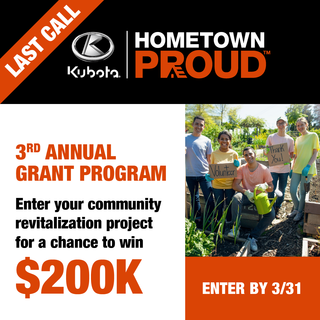 Entries Closing Soon for Kubota’s Hometown Proud Community Improvement ...
